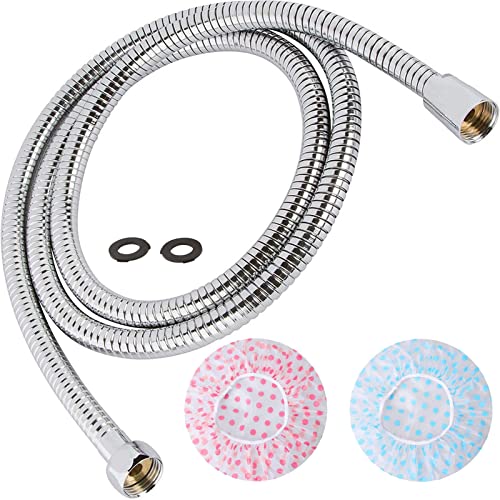 TRIPHIL Kink-free Shower Hoses 71" Extra-long for Handheld Showerhead Hose Replacement, Flexible Metal Shower Tube Extension, Stainless Steel Sleeve Chrome 71 Inches