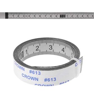 chbc self-adhesive measuring tape with adhesive backing, left to right reading, right to left, middle to both sides, stainless steel, miter track router ruler (1m, left to right)