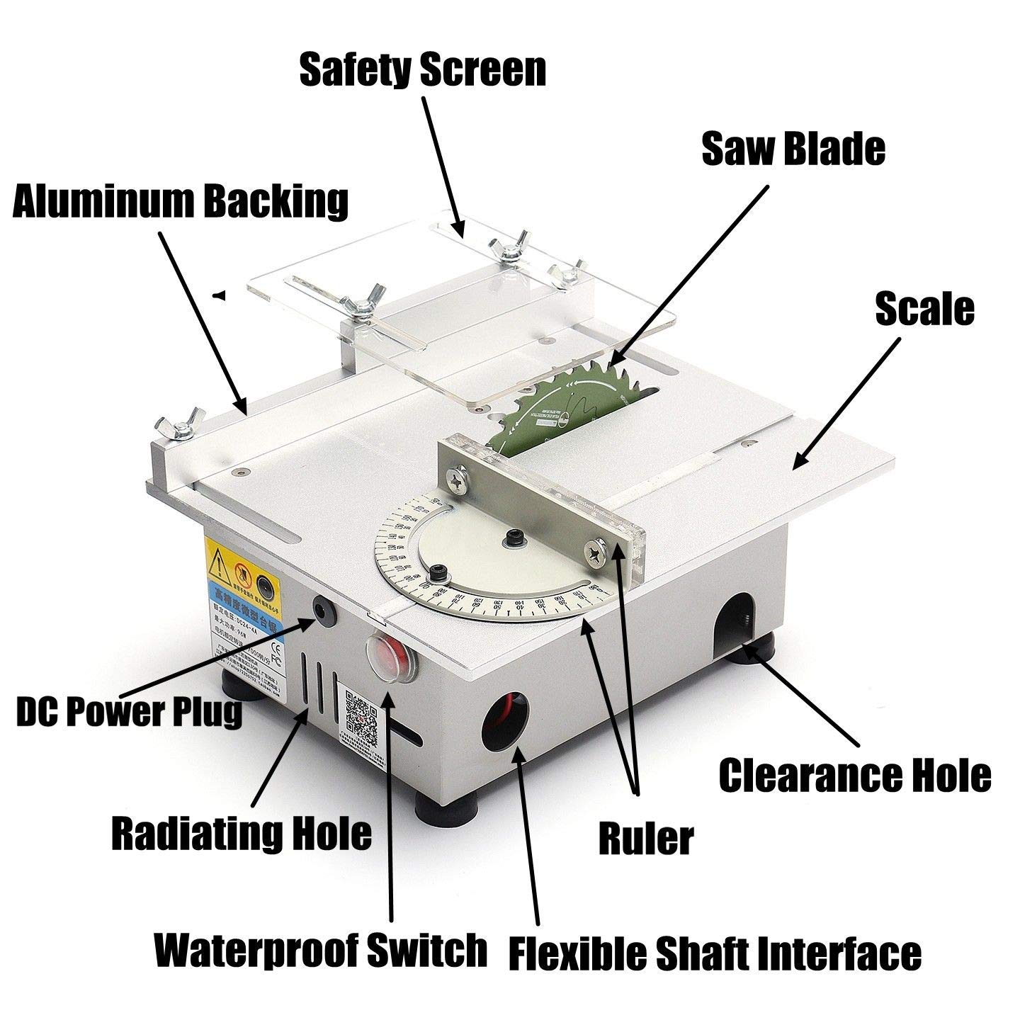 BACHIN Upgrade Version Table Saw Mini Precision Saws DIY Wood Working Lathe Polisher Drilling Machine for Handmade Wooden Model Crafts, Printed Circuit Board Cutting