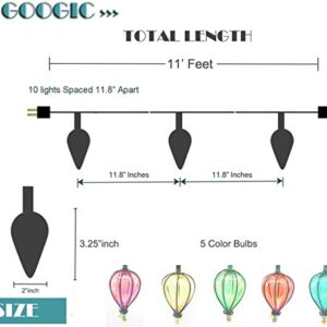 11FT String Lights with 10 Bulbs Backyard Patio Lights String Lights,Hanging Indoor/Outdoor String Lights for Bistro Tents Market Cafe Gazebo Porch Letters Party Deco