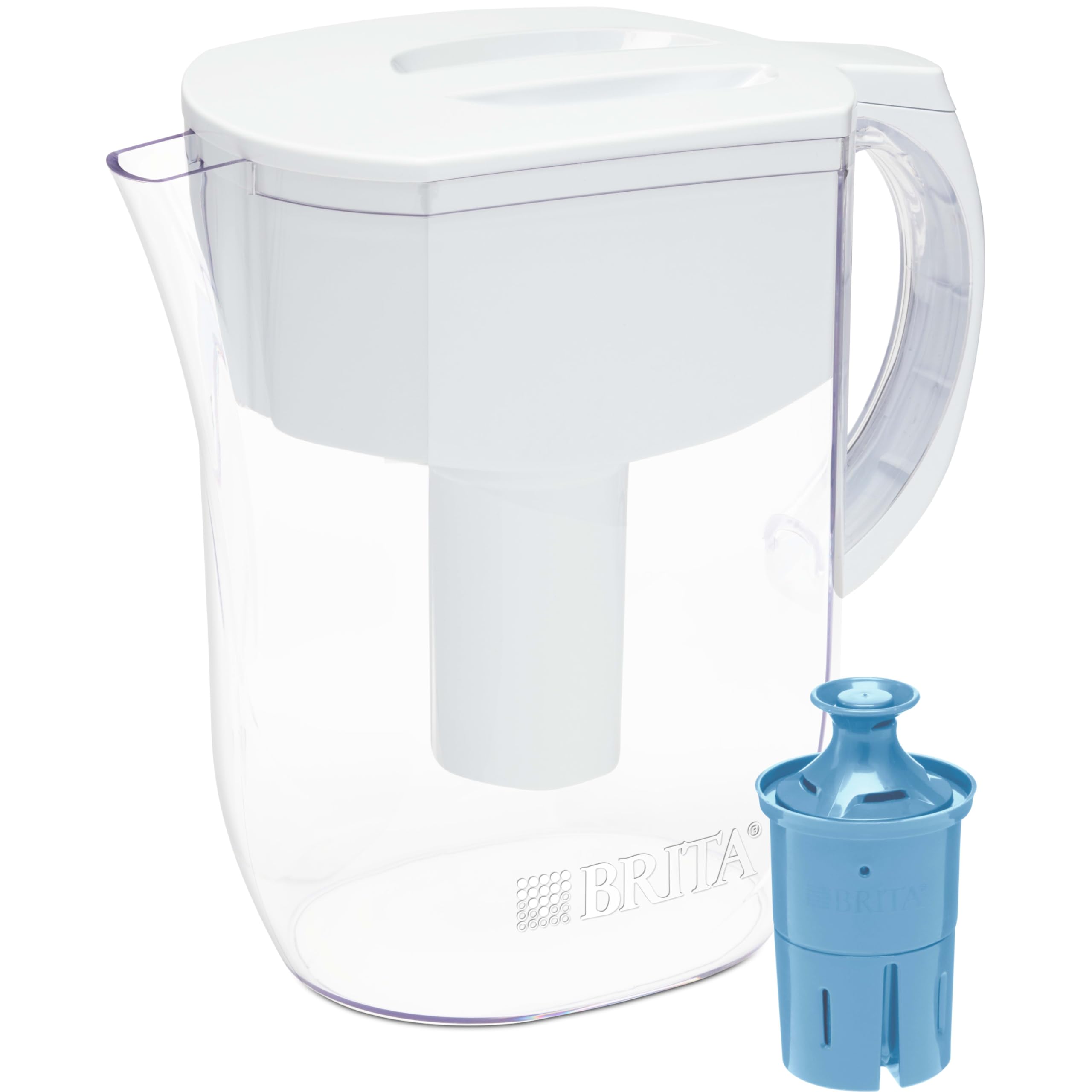 Brita Large Water Filter Pitcher for Tap and Drinking Water with 1 Elite Filter, Reduces 99% Of Lead, Lasts 6 Months, 10-Cup Capacity, BPA Free, White