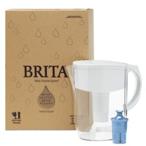 Brita Large Water Filter Pitcher for Tap and Drinking Water with 1 Elite Filter, Reduces 99% Of Lead, Lasts 6 Months, 10-Cup Capacity, BPA Free, White