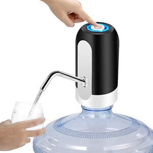 leciel water pump dispenser, automatic drinking water bottle pump for 5 gallon water bottle dispenser usb charging portable water dispenser (black)