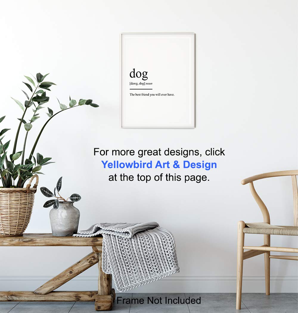 Dog Definition - Unframed Wall Art Print Typography - Makes a Great Gift for Dog Owners - Funny Home Decor - Ready to Frame (8x10) Photo