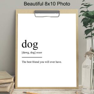 Dog Definition - Unframed Wall Art Print Typography - Makes a Great Gift for Dog Owners - Funny Home Decor - Ready to Frame (8x10) Photo