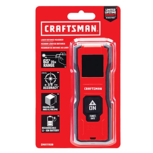 CRAFTSMAN Distance Meter/Laser Measure Tool, 65-Foot Range (CMHT77638)