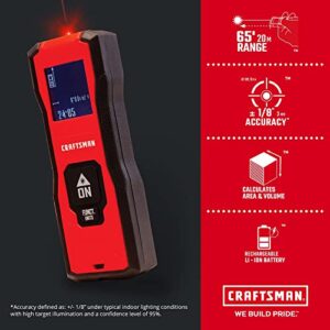 CRAFTSMAN Distance Meter/Laser Measure Tool, 65-Foot Range (CMHT77638)