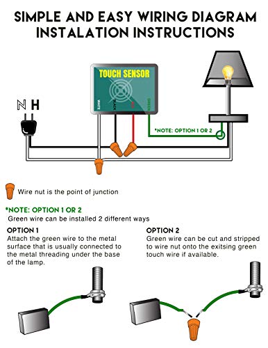 3 Way Touch Sensor dimmer, Touch lamp Repair kit Control Module, Replacement Sensor, Touch Switch, 150Watt.