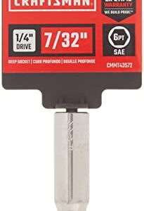 CRAFTSMAN Deep Socket, 1/4-Inch Drive, 7/32-Inch, 6-Point (CMMT43572)