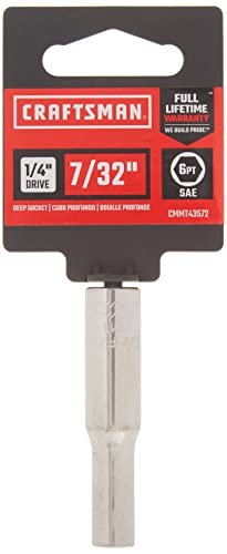 CRAFTSMAN Deep Socket, 1/4-Inch Drive, 7/32-Inch, 6-Point (CMMT43572)