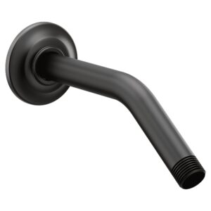 moen matte black 8-inch shower arm and flange, s122bl