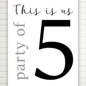 Party of 5 Wall Decor (11x14 inch Unframed Farmhouse Print, Party of 5 Sign, Farmhouse Decor, Great Gift, Party of Five Family Sign, Party of Five Sign, This Is Us Art, Party of 5 Family Sign)