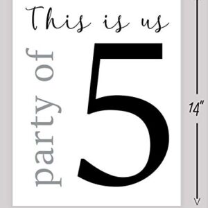 Party of 5 Wall Decor (11x14 inch Unframed Farmhouse Print, Party of 5 Sign, Farmhouse Decor, Great Gift, Party of Five Family Sign, Party of Five Sign, This Is Us Art, Party of 5 Family Sign)