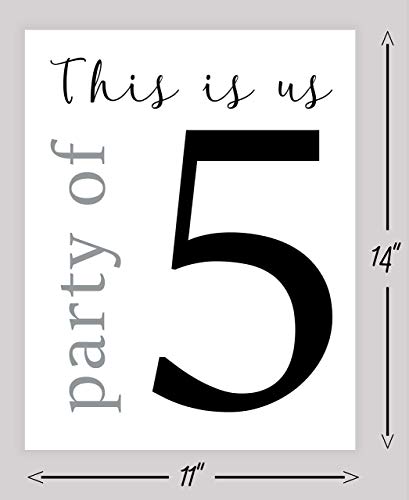 Party of 5 Wall Decor (11x14 inch Unframed Farmhouse Print, Party of 5 Sign, Farmhouse Decor, Great Gift, Party of Five Family Sign, Party of Five Sign, This Is Us Art, Party of 5 Family Sign)