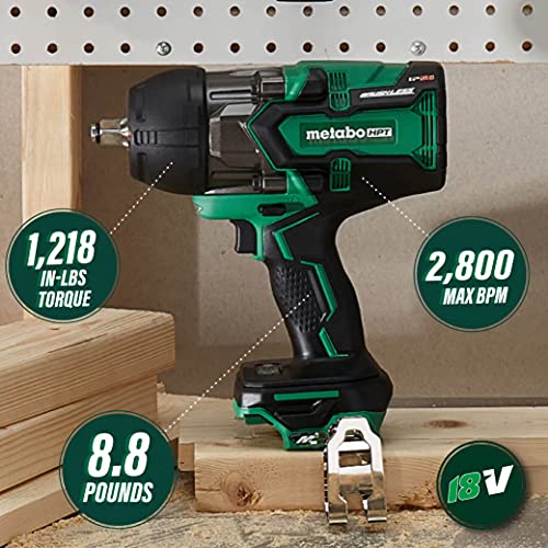 Metabo HPT 36V MultiVolt Impact Wrench | Tool Only - No Battery | 1/2-in Square Drive | High-Torque | Brushless Motor | WR36DBQ4, Green