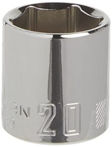 craftsman shallow socket, metric, 3/8-inch drive, 20mm, 6-point (cmmt43580)