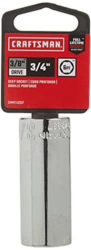 CRAFTSMAN Deep Socket, SAE, 3/8-Inch Drive, 3/4-Inch, 6-Point (CMMT43337)