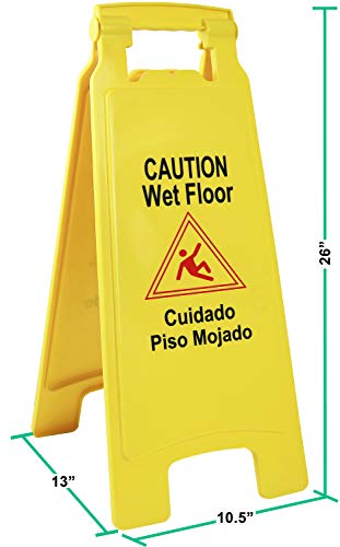 Galashield Wet Floor Sign 3 Pack 2-Sided Safety Yellow Warning Signs Commercial 26" Caution Wet Floor Signs