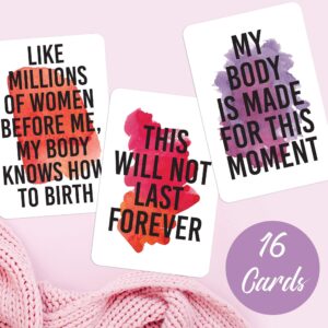 Ritzy Rose 16 Birth Affirmation Cards for Laboring Mother Deck for New Baby Essentials - Baby Shower Gift for Mom To Be