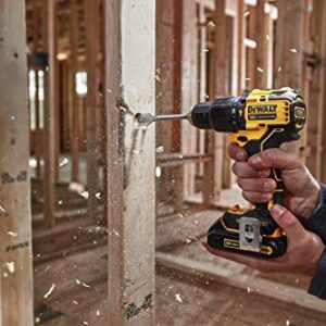 DEWALT ATOMIC 20V MAX* Hammer Drill, Cordless, Compact, 1/2-Inch, 2 Batteries (DCD709C2)