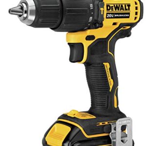 DEWALT ATOMIC 20V MAX* Hammer Drill, Cordless, Compact, 1/2-Inch, 2 Batteries (DCD709C2)