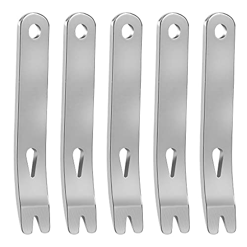 RONRONS 5 Pack Mini Stainless Steel Pocket Pry Bar Crowbar Multifunction EDC Tool Survival Opener