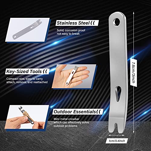 RONRONS 5 Pack Mini Stainless Steel Pocket Pry Bar Crowbar Multifunction EDC Tool Survival Opener