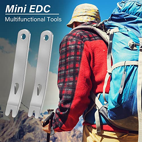 RONRONS 5 Pack Mini Stainless Steel Pocket Pry Bar Crowbar Multifunction EDC Tool Survival Opener