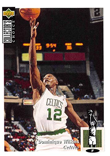 1995-96 Upper Deck Collector's Choice European Stickers Basketball #163 Dominique Wilkins Boston Celtics 2 1/4 Inch Wide by 3 1/4 Inch High Album Sticker