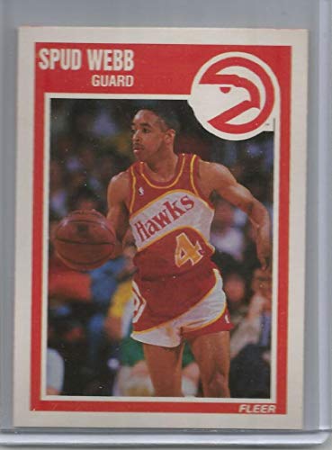 1989-90 Fleer #6 Spud Webb Hawks (UER)(Points per 48 minutes incorrect at 2.6) NBA Basketball Card NM-MT