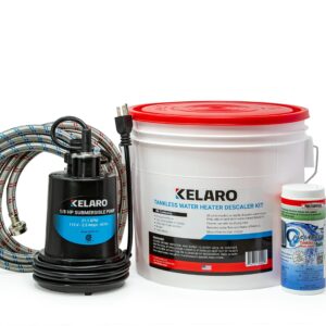 kelaro tankless water heater flushing kit with rectorseal calci-free descaler