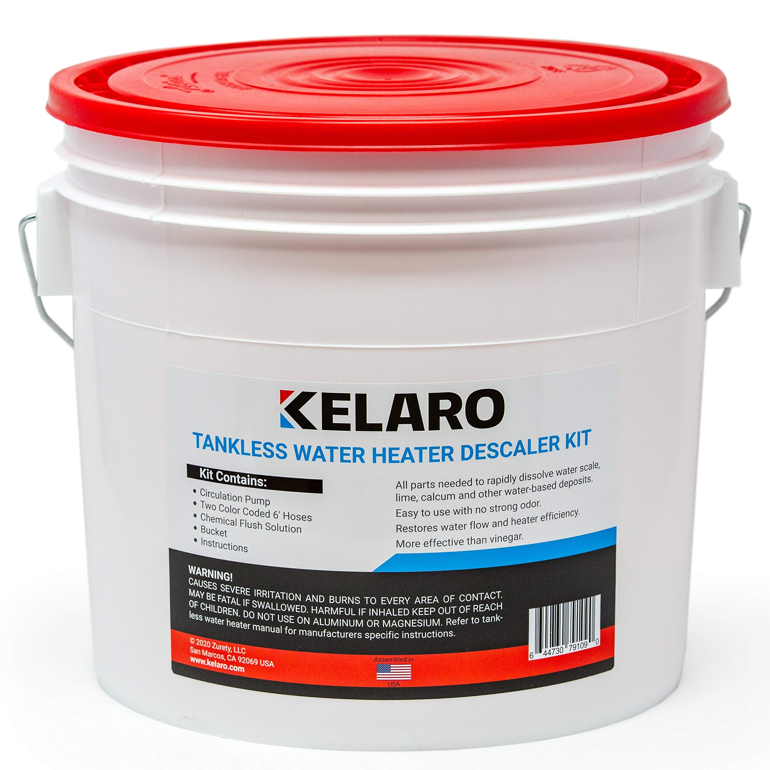 Kelaro Tankless Water Heater Flushing Kit with Rectorseal Calci-Free Descaler