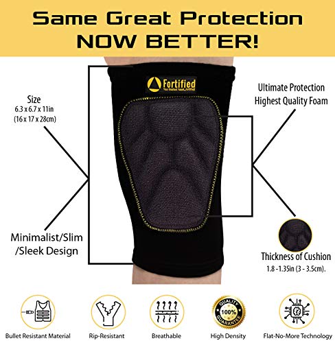 Knee Pads Sleeves Unisex | Protective Knees Support with Thick Breathable Compression for Max Comfort, Durability & Protection | Rip, Cut & Abrasion Resistant | Stretchable, Anti-Slip & Anti-Collision