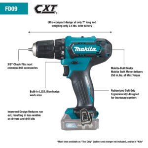 Makita FD09Z 12V max CXT® Lithium-Ion Cordless 3/8" Driver-Drill, Tool Only