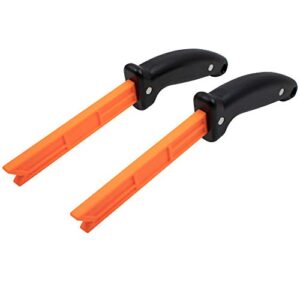 safety woodworking push stick 2 pack, each has a contoured handle embedded with two rare earth magnets, ideal for pushing stock through on table saws, router tables, shapers and jointers