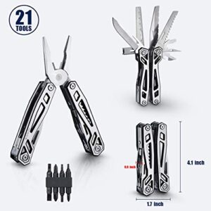 BIBURY Multitool Pliers, Multi-Purpose Pocket Knife Pliers Kit, 420 Durable Stainless Steel Multi-Plier Multi-tool for Survival, Camping, Hunting, Fishing, Hiking, Gifts for Dad Men Him