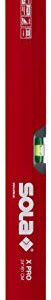 SOLA LSX482410 X PRO Aluminum Box Profile Spirit Level Set with 60% Magnified Vials, 10, 24 & 48-Inch , Red