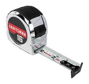 craftsman tape measure, chrome classic, 16-foot (cmht37316s)