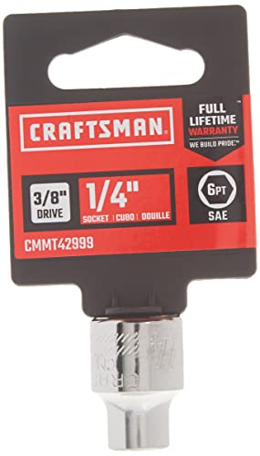 CRAFTSMAN Shallow Socket, SAE, 3/8-Inch Drive, 1/4-Inch, 6-Point (CMMT42999)