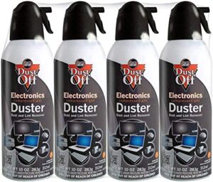 falcon dust-off electronics compressed gas duster 10 oz (4 pack) [new improved version]