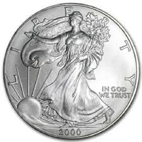 2000 - American Silver Eagle .999 Fine Silver with Our Certificate of Authenticity Dollar Uncirculated US Mint