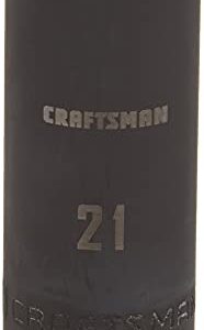 CRAFTSMAN Deep Impact Socket, Metric, 1/2-Inch Drive, 21mm (CMMT16081)