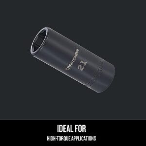 CRAFTSMAN Deep Impact Socket, Metric, 1/2-Inch Drive, 21mm (CMMT16081)