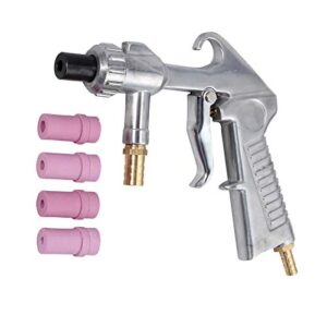 AMTOVL Sand Blasting Guns Sandblaster + 4Pcs Ceramic Nozzles + Extra Iron Nozzle Tip Set