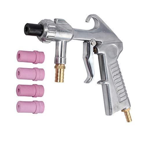 AMTOVL Sand Blasting Guns Sandblaster + 4Pcs Ceramic Nozzles + Extra Iron Nozzle Tip Set