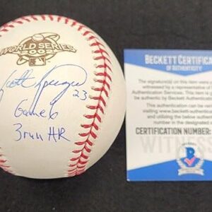 SCOTT SPIEZIO Signed "Game 6 HR" Angels 2002 World Series Baseball /50 ~ BAS COA - Autographed Baseballs