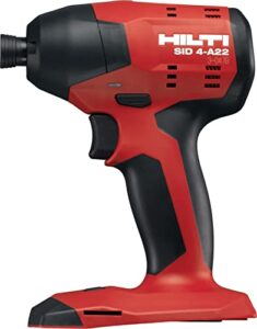 hilti 22-volt lithium-ion 1/4 hex cordless sid 4-a22 impact driver tool body