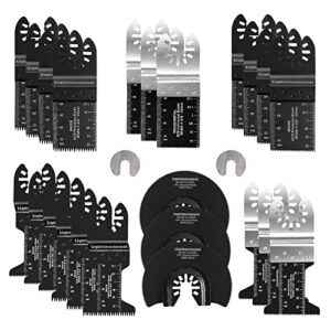 lightimetunnel 25 pcs oscillating saw blades universal metal wood multitool quick release tool saw blades fit black & decker porter cable dewalt milwaukee chicago rockwell makita craftsman