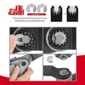 LIGHTIMETUNNEL 25 PCS Oscillating Saw Blades Universal Metal Wood Multitool Quick Release Tool Saw Blades Fit Black & Decker Porter Cable Dewalt Milwaukee Chicago Rockwell Makita Craftsman