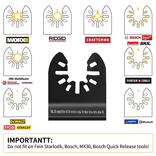 LIGHTIMETUNNEL 25 PCS Oscillating Saw Blades Universal Metal Wood Multitool Quick Release Tool Saw Blades Fit Black & Decker Porter Cable Dewalt Milwaukee Chicago Rockwell Makita Craftsman